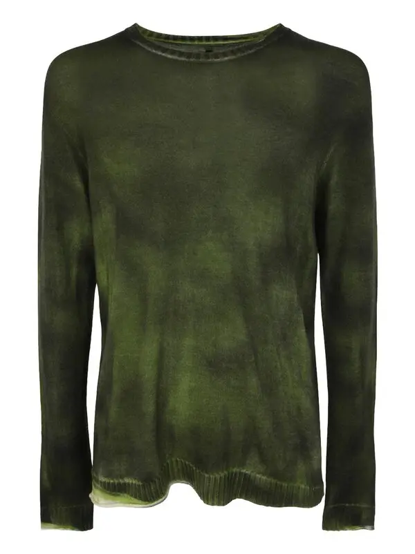 MD75 Wool Spray Crew Neck Sweater - Green