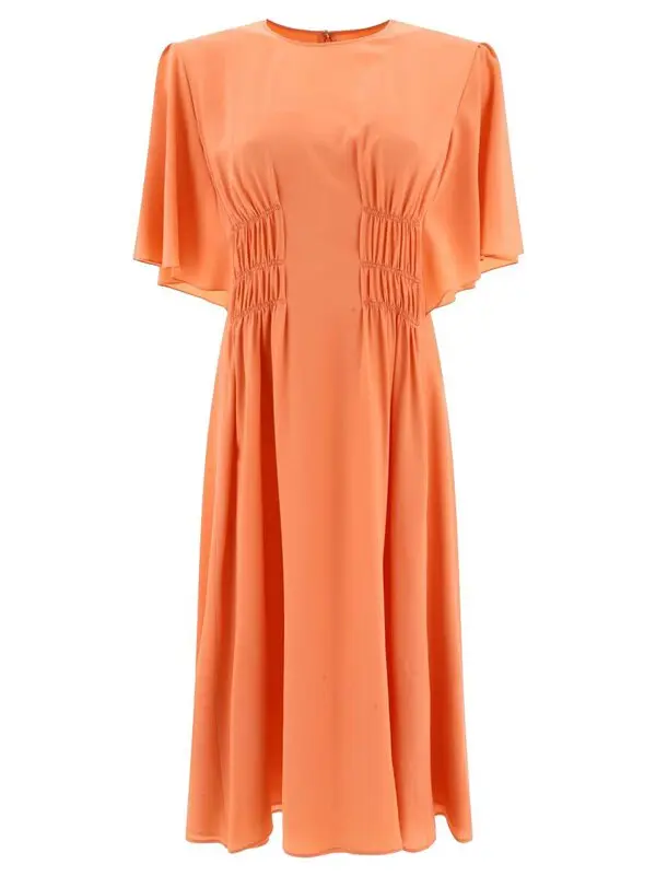 Chloé Draped Midi Dress - Orange