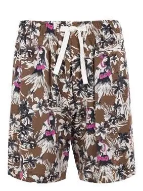 Palm Angels Hula Printed Shorts - Beige