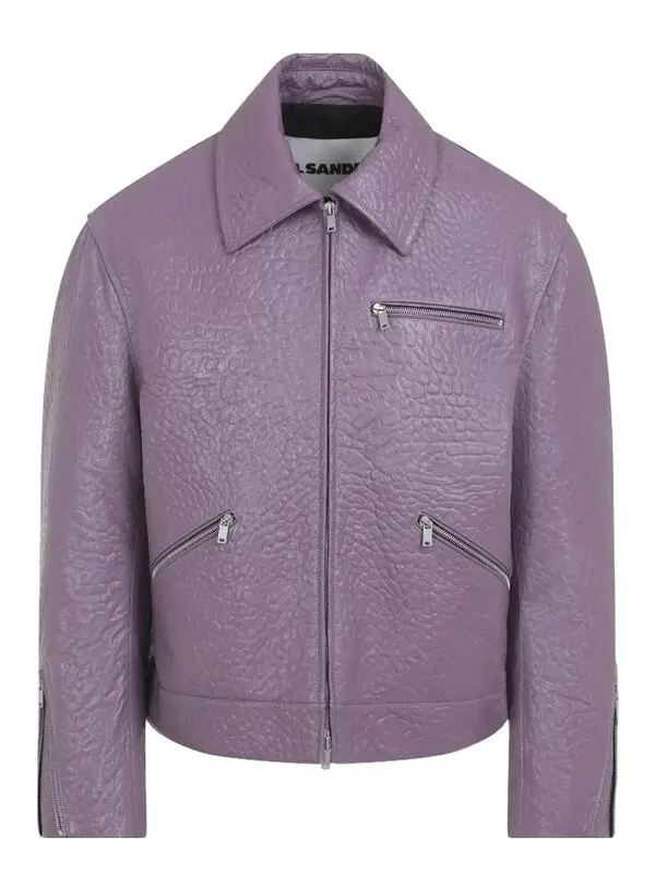 JIL SANDER Ovine Leather Zip Jacket - Multicolor