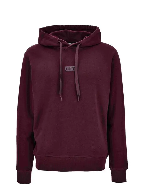 Versace Cotton Hoodie With Logo - Red