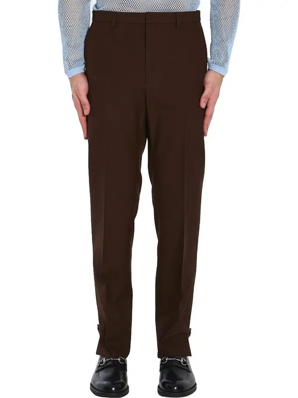 Gucci Wool Twill Trousers - Brown
