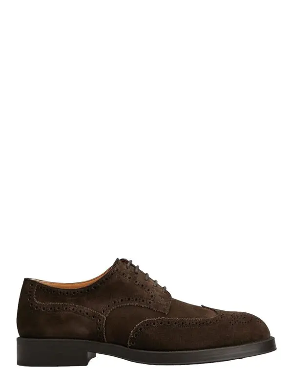 TOD'S Lace-up Suede Oxfords - Brown