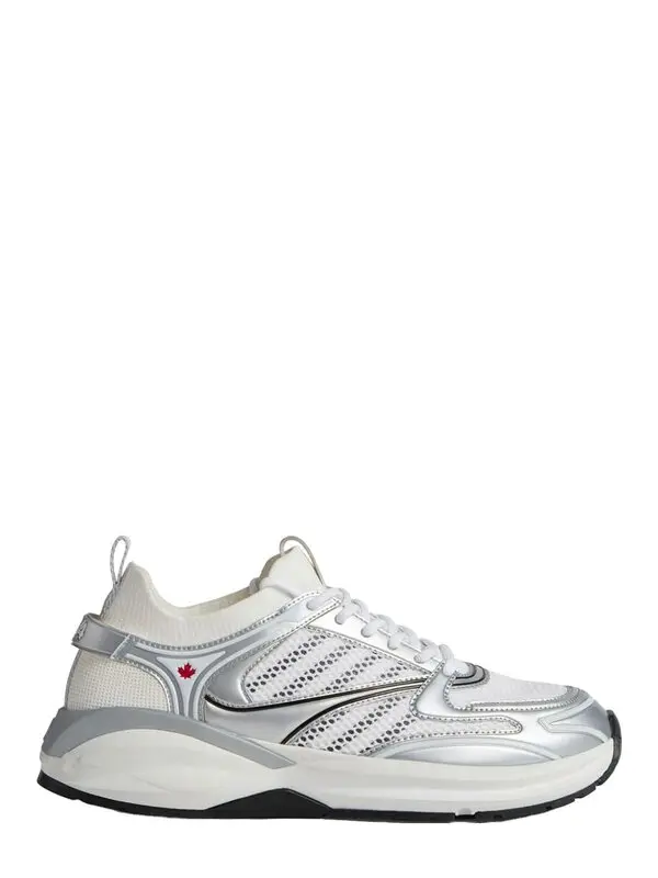 Dsquared2 Panelled Mesh Sneakers - White/argento