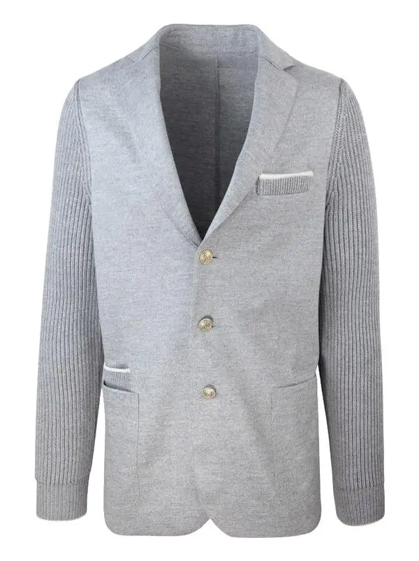 Eleventy Jacket - Medium Gray, Sand