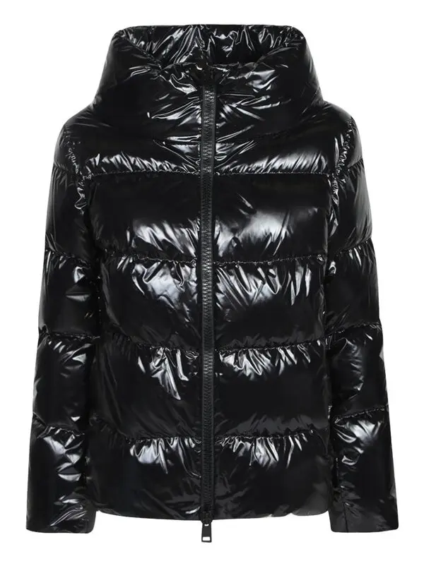 Herno Full-zip Cape With Fur Collar - Black