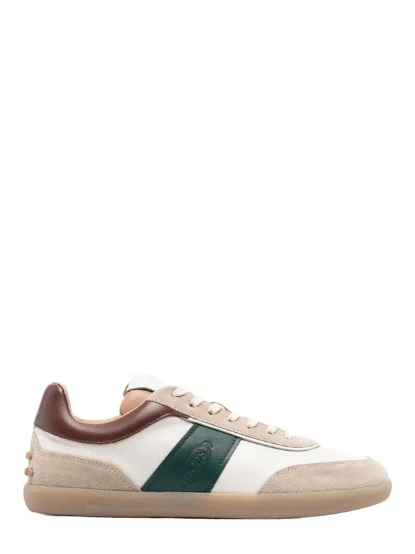 TOD'S Tabs Sneakers - Cream/brown/green