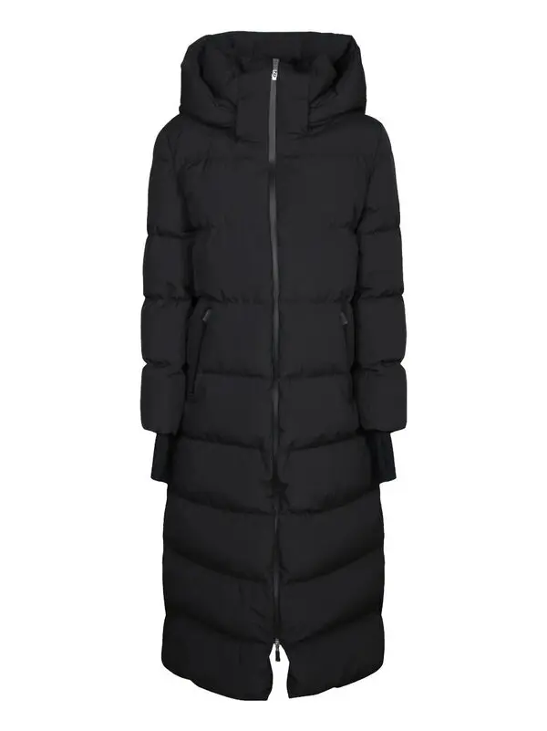 Herno Long Down Jacket With Hood - Black