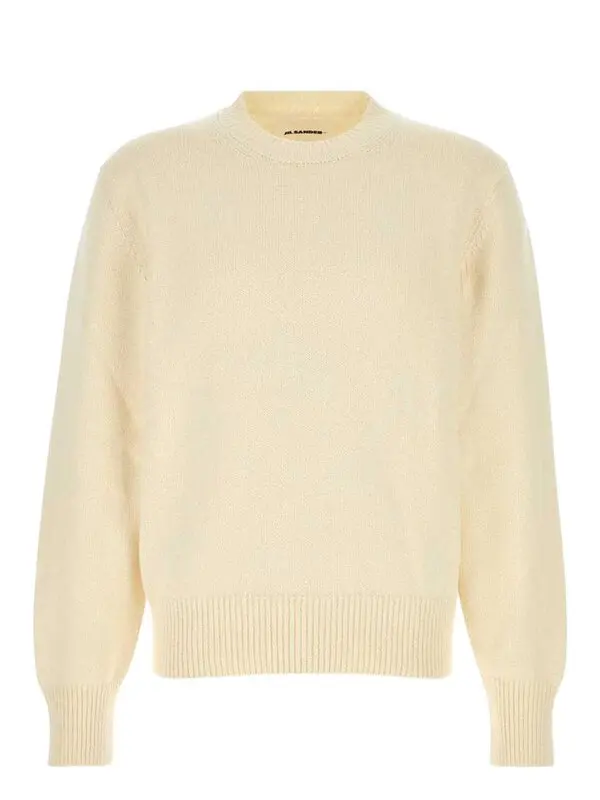 JIL SANDER Ivory Cotton Sweater - White