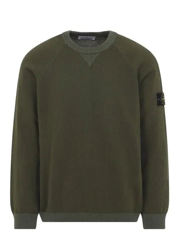 Stone Island Cotton Crew Neck Sweater - Green