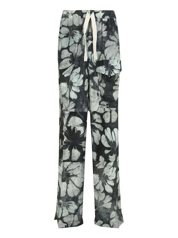 Dries Van Noten Pannoch Silk Pants - Green