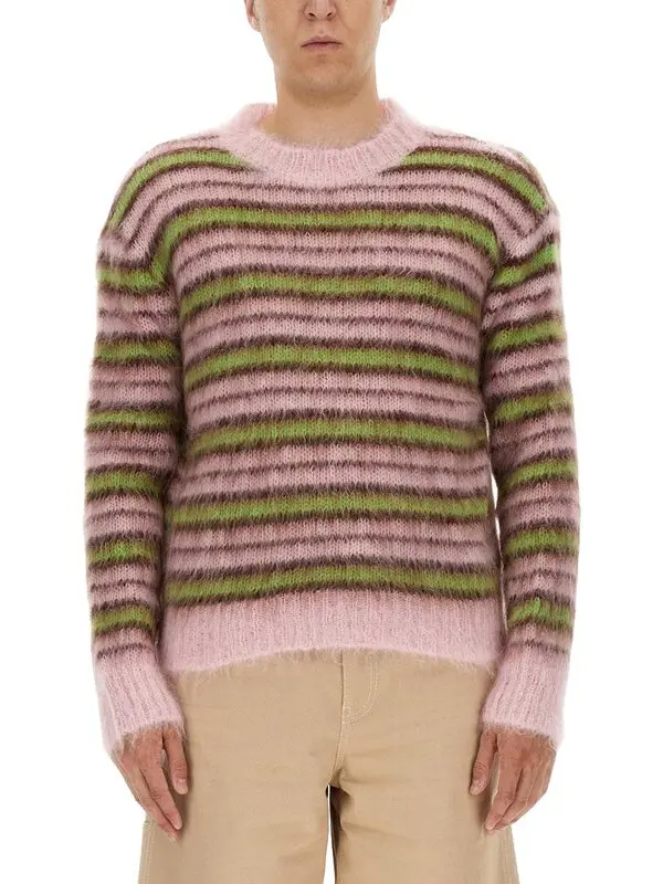Marni Striped Mohair-blend Knit Top - Multicolour