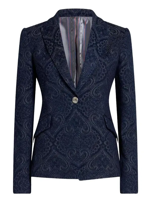 Etro Cotton Blend Jacket - Blue