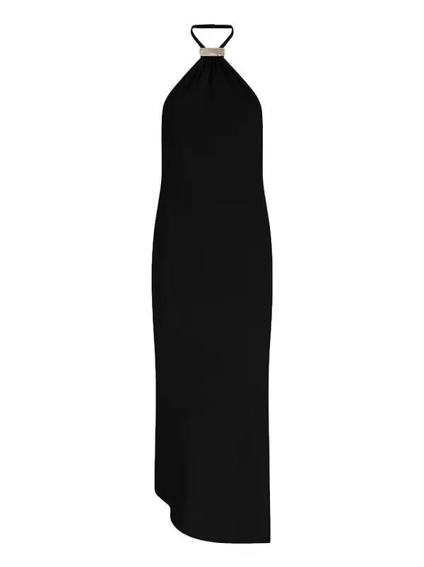 Attico Halterneck Maxi Dress - Black