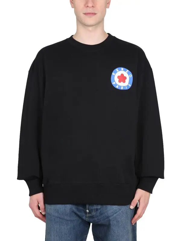 Kenzo Oversized Sweatshirt With Chest Logo - Black