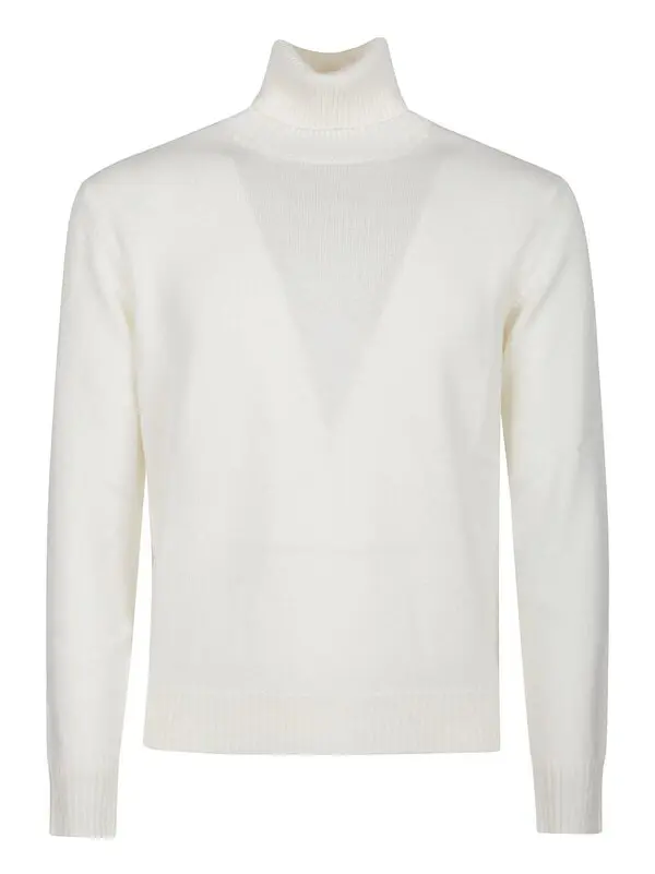 BALLANTYNE Plain Turtleneck Sweater - White