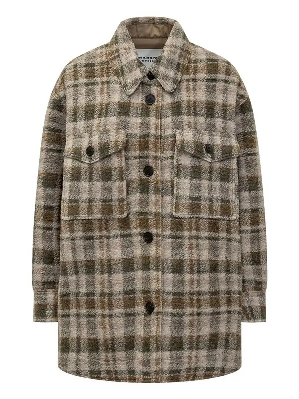 Isabel Marant Harveli Check Coat - Green