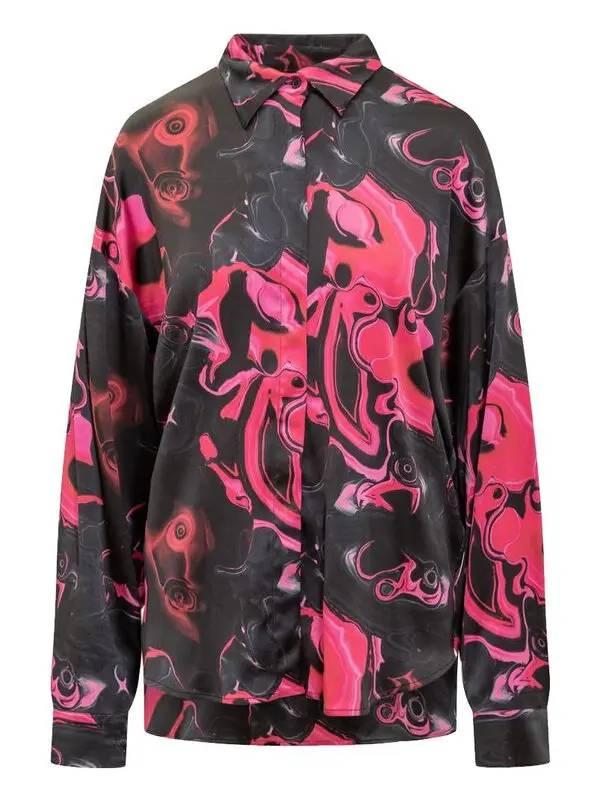 MSGM Printed Long-sleeved Shirt - Red