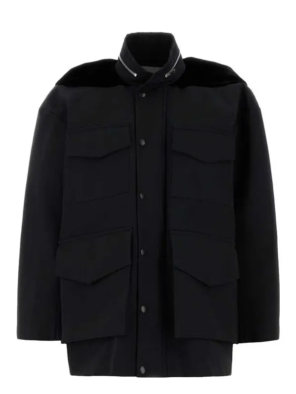 Sacai Oversize Grosgrain Jacket - Black