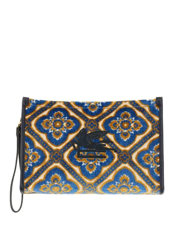Etro Paisley Large Pouch - Blue
