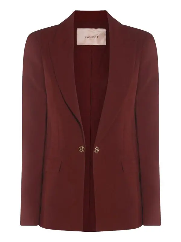 TWINSET Burgundy Jacket With Peak Lapels - Red