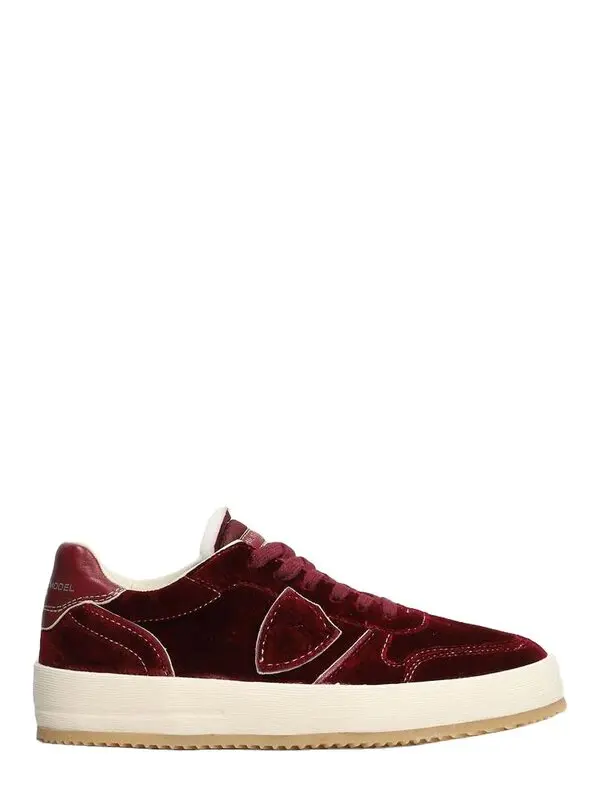 Philippe Model Low-top Velvet Sneakers - Red