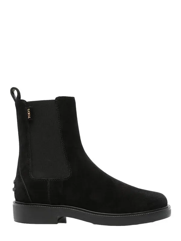TOD'S Calf Suede Ankle Boots - Black