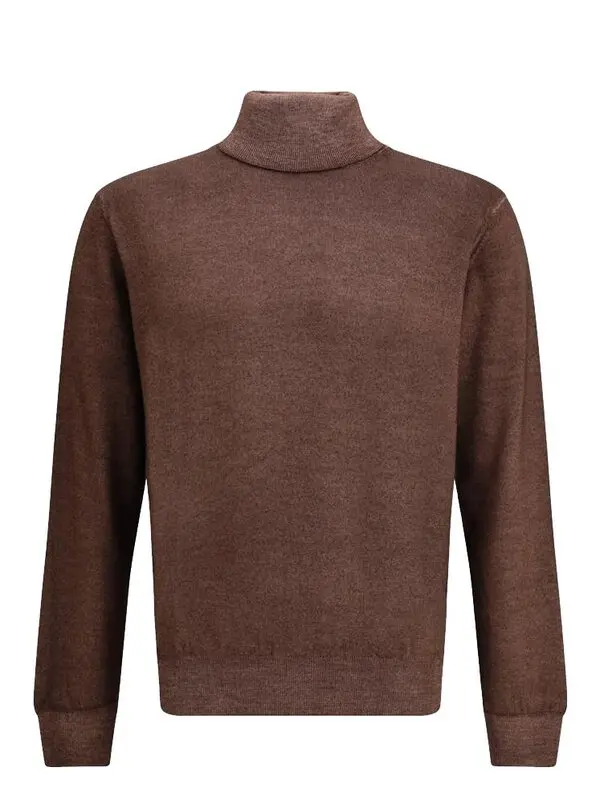 CRUCIANI Wool Turtleneck Knitwear - Brown