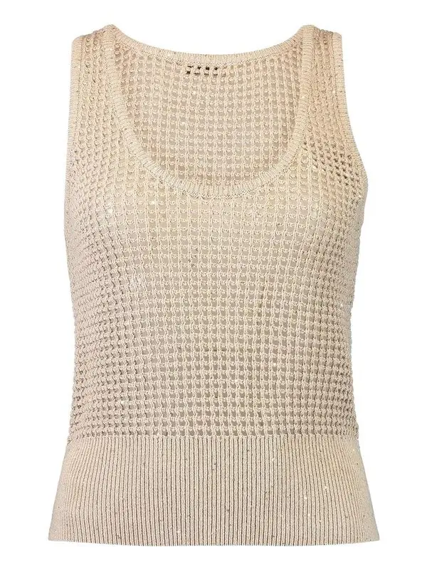 Brunello Cucinelli Open Knit Top - Beige