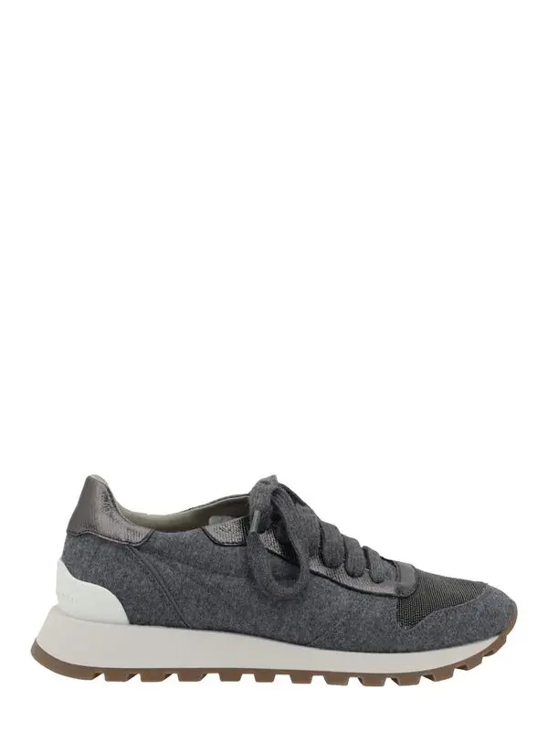 Brunello Cucinelli Mélange Fabric Sneakers - Grey