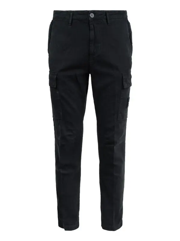 Stone Island Supima® Cotton Twill Stretch-tc Cargo Pants - Black