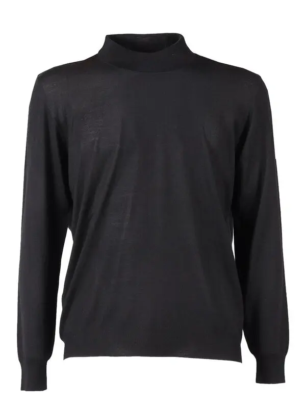 Fedeli Girocoll Knit Sweater - Black