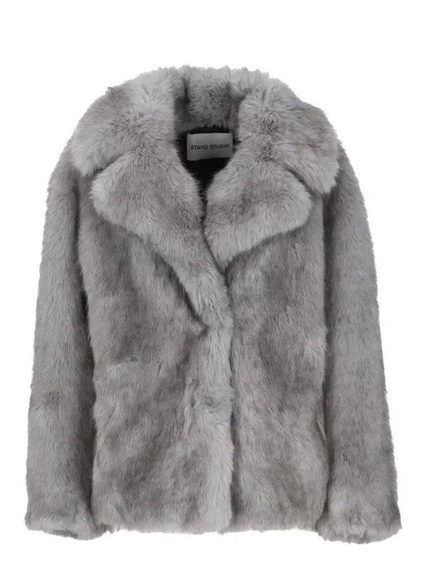 STAND STUDIO Faux Fur Jacket - Grey