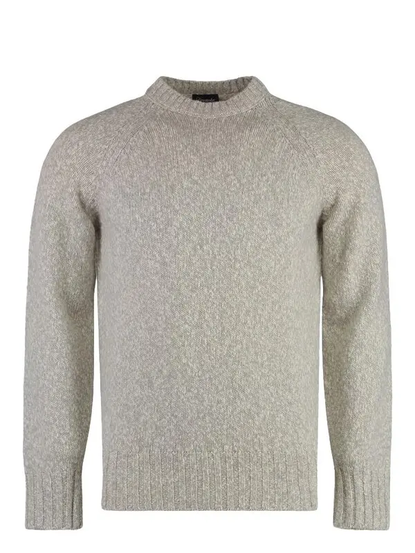 DRUMOHR Crew Neck Lambswool Sweater - Grey