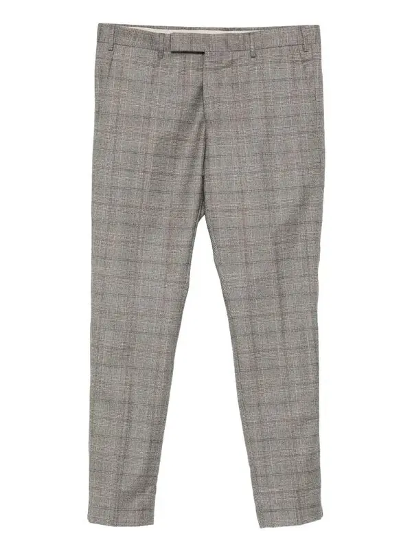 PT TORINO Checked Pattern Trousers - Grey/brown