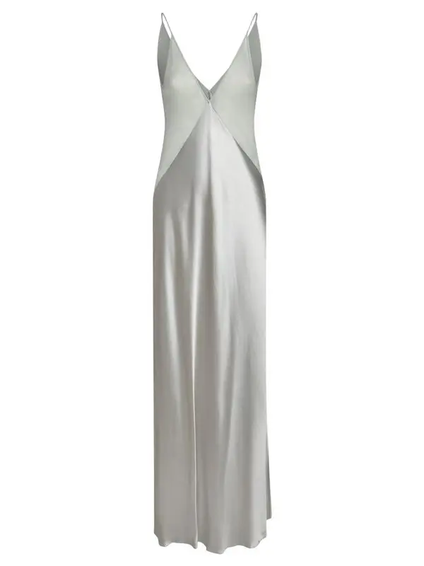 Alberta Ferretti Long Off-shoulder Satin Dress - White