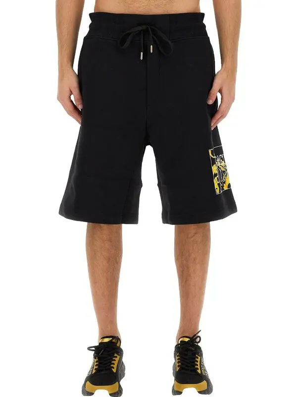 Versace Bermuda With Logo - Black