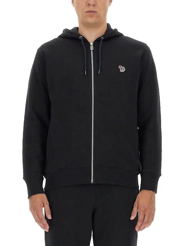 Paul Smith Sweatshirt With Zebra Patch - Black