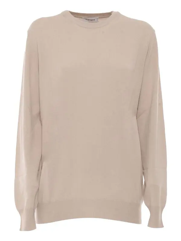 KANGRA Girocoll Short Sleeve Sweater - Beige