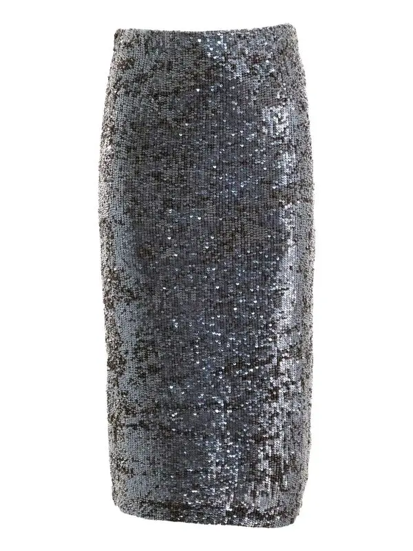 P.a.r.o.s.h Midi Sequined Skirt - Brown