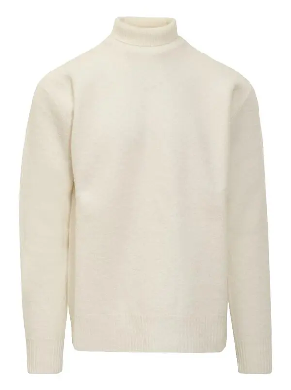 JIL SANDER Boiled Wool Long-sleeved Sweater - White