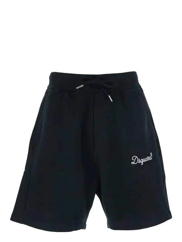 Dsquared2 Cotton Shorts With Drawstring - Black