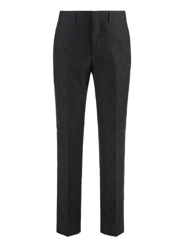 Fendi Linen And Cotton Trousers - Black