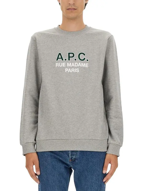 A.p.c. Sweatshirt With Logo - Grey