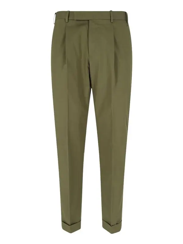 PT TORINO Flat Front Trousers - Green