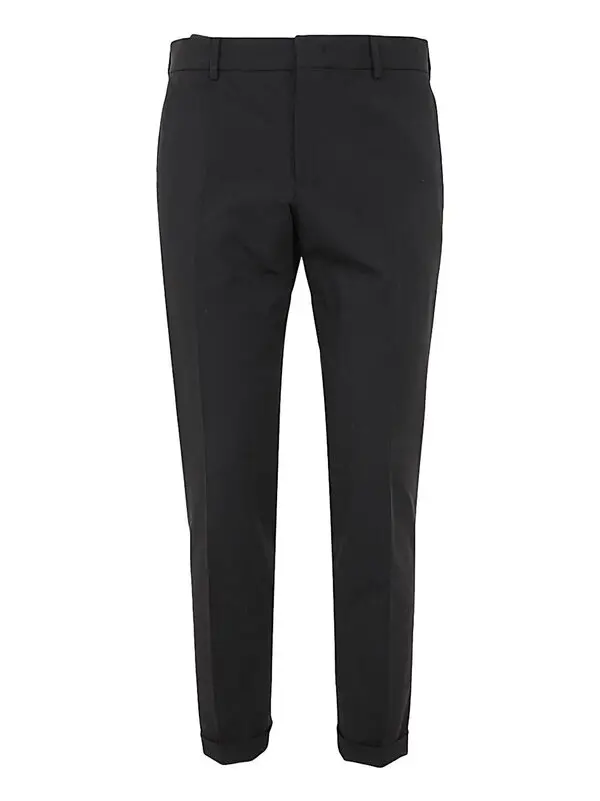 PT TORINO Flat Front Trousers With Ergonomic Pockets - Black