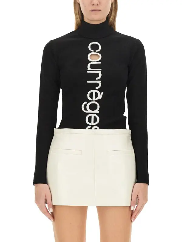 COURREGES Jersey With Logo - Multicolour
