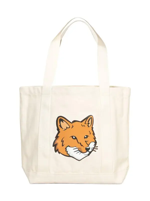 Maison Kitsuné Canvas Tote Bag - White