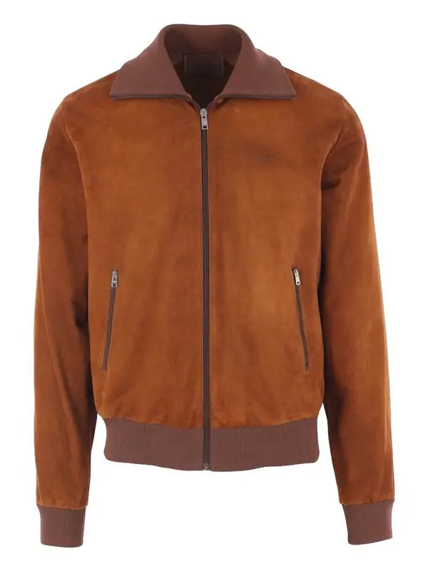Prada Suede Bomber Jacket - Brown