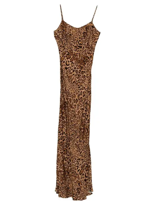 TWINSET Leopard Print Slip Dress - Brown